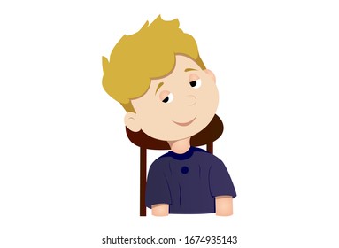 Vector Cartoon Illustration Boy Feel Relaxed Stock Vector (Royalty Free ...