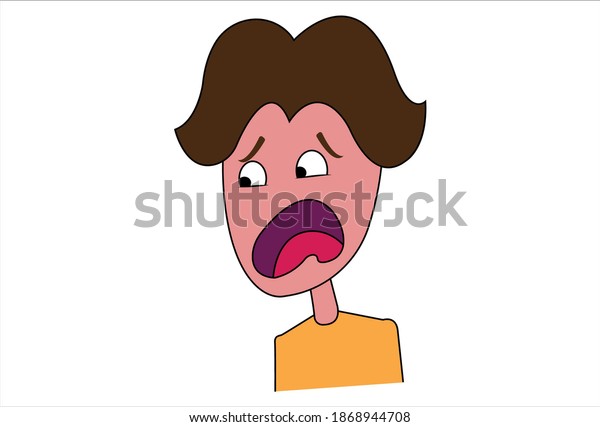 Vector Cartoon Illustration Boy Shocked Isolated Stock Vector (Royalty ...