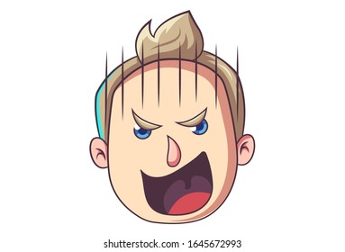 Vector Cartoon Illustration Boy Shouting Isolated Stock Vector (Royalty ...