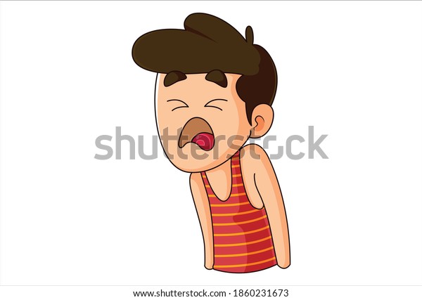 Vector Cartoon Illustration Boy Shouting Isolated Stock Vector (Royalty ...