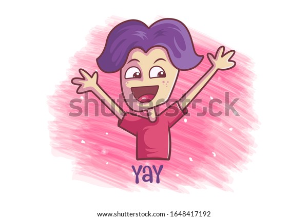Vector Cartoon Illustration Boy Showing Hands Stock Vector (Royalty ...
