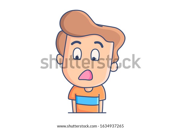 Vector Cartoon Illustration Boy Unhappy Isolated Stock Vector (Royalty ...