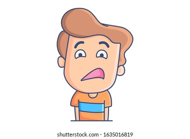 Vector Cartoon Illustration Boy Weird Face Stock Vector (Royalty Free ...