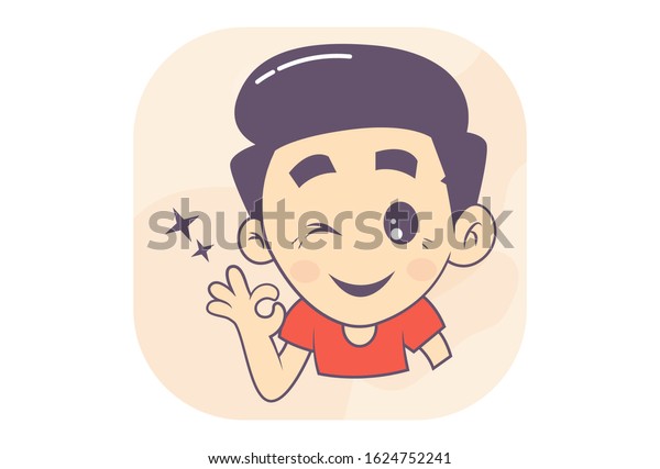 Vector Cartoon Illustration Boy Winking Eye: Vector có sẵn (miễn phí ...
