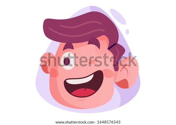Vector Cartoon Illustration Boy Winking Eye Stock Vector (Royalty Free ...
