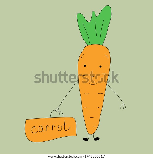 Vector Cartoon Illustration Carrot Bag Stock Vector (Royalty Free ...