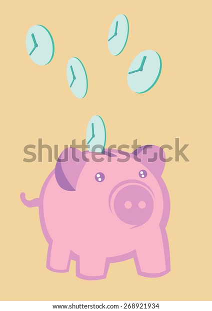 Vector Cartoon Illustration Clocks Falling Into Stock Vector (Royalty ...