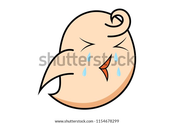 Vector Cartoon Illustration Cute Bird Crying Stock Vector (Royalty Free ...