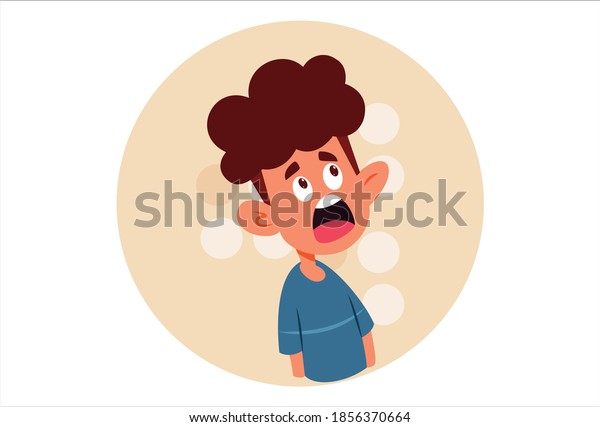 Vector Cartoon Illustration Cute Boy Shouting Stock Vector (Royalty ...