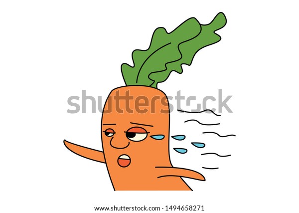 Vector Cartoon Illustration Cute Carrot Running: เวกเตอร์สต็อก (ปลอดค่า ...