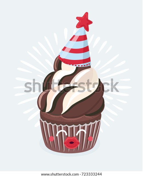 Vector Cartoon Illustration Cute Comic Chocolate Stock Vector (Royalty ...