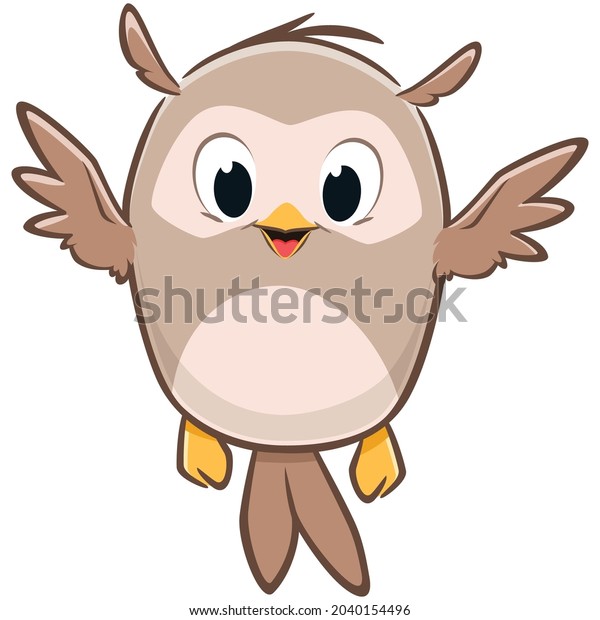 Vector Cartoon Illustration Cute Flying Baby Stock Vector (Royalty Free ...