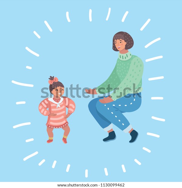 Vector Cartoon Illustration Cute Funny Happy Stock Vector (Royalty Free ...