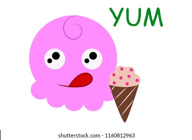 Vector Cartoon Illustration Cute Pink Face: vector de stock (libre de ...