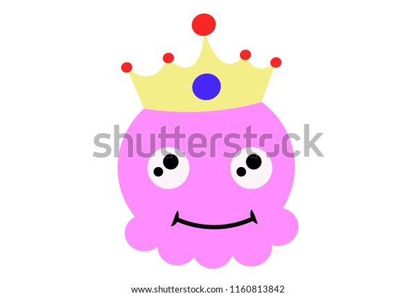 Vector Cartoon Illustration Cute Pink Face Stock Vector (Royalty Free ...