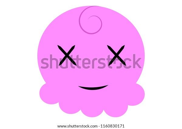 Vector Cartoon Illustration Cute Pink Face Stock Vector (Royalty Free ...