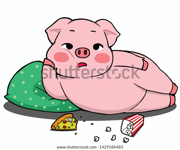 Vector Cartoon Illustration Cute Pot Bellied Stock Vector (Royalty Free ...