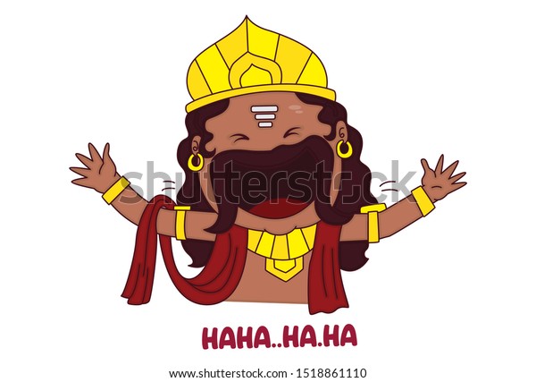 Vector Cartoon Illustration Cute Ravan Character: เวกเตอร์สต็อก (ปลอด ...