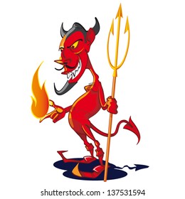 Vector Cartoon Illustration Devil Stock Vector (Royalty Free) 137531594 ...