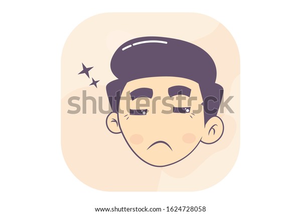 Vector Cartoon Illustration Disappointed Boy Face Stock Vector (Royalty ...