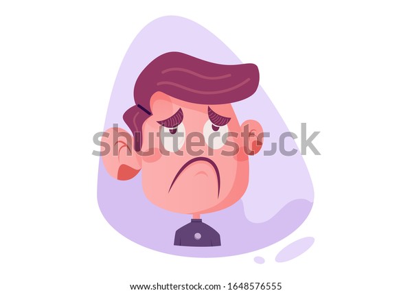 Vector Cartoon Illustration Disappointed Boy Isolated Stock Vector ...