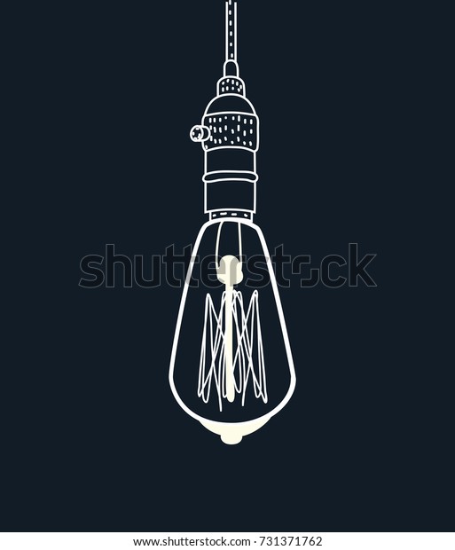 Vector Cartoon Illustration Drawing Edison Lightbulb Stock Vector ...