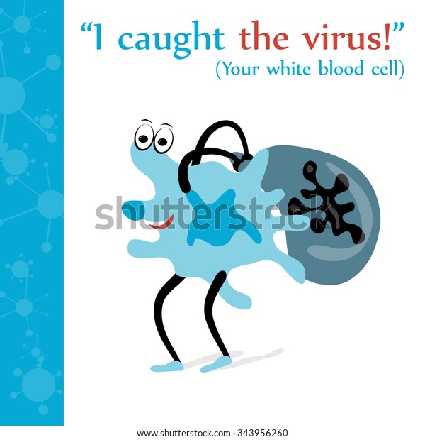 Vector Cartoon Illustration Drawing Leukocyte Caught: เวกเตอร์สต็อก ...