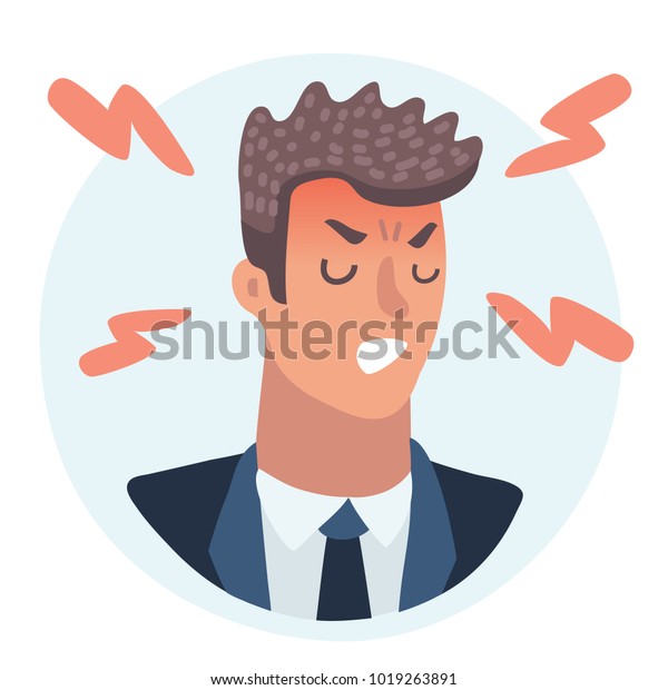 Vector Cartoon Illustration Emotion Avatar Angry 库存矢量图（免版税）1019263891