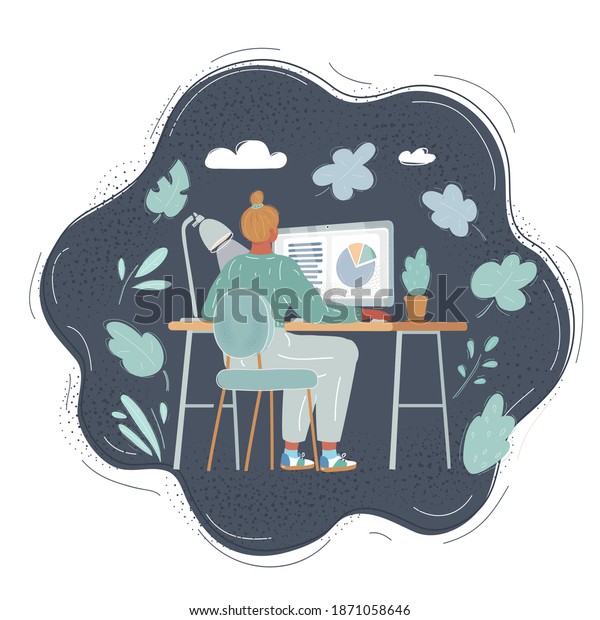 Vector Cartoon Illustration Exhausted Man Work: เวกเตอร์สต็อก (ปลอดค่า ...