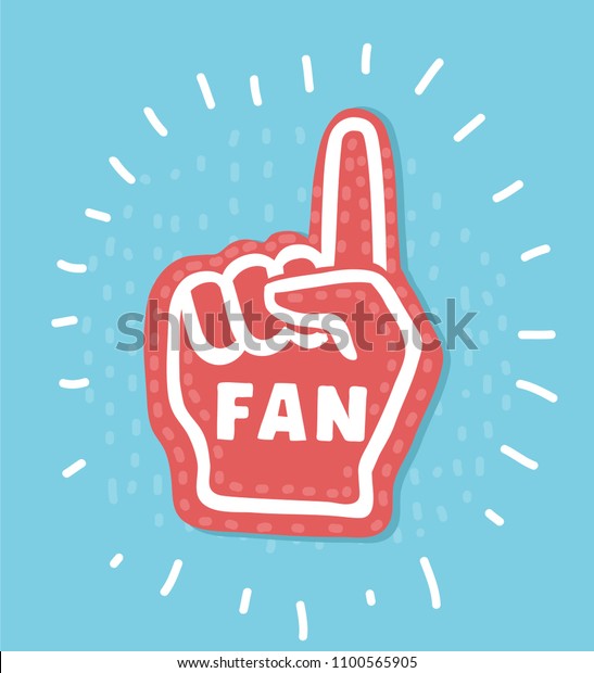 Vector Cartoon Illustration Fan Hand Red Stock Vector (Royalty Free ...
