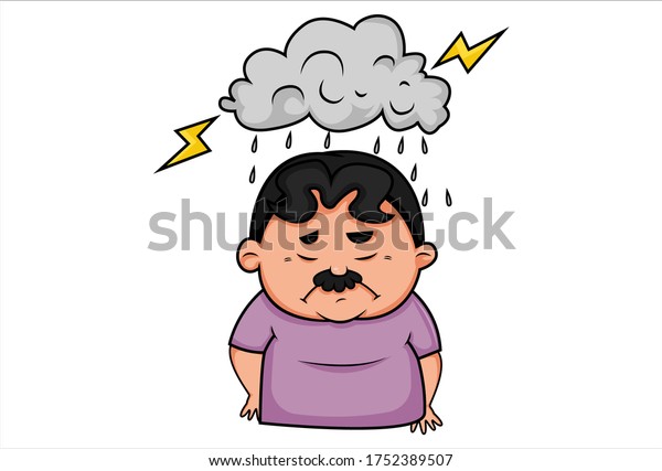 Vector Cartoon Illustration Fat Man Standing Stock Vector (Royalty Free ...