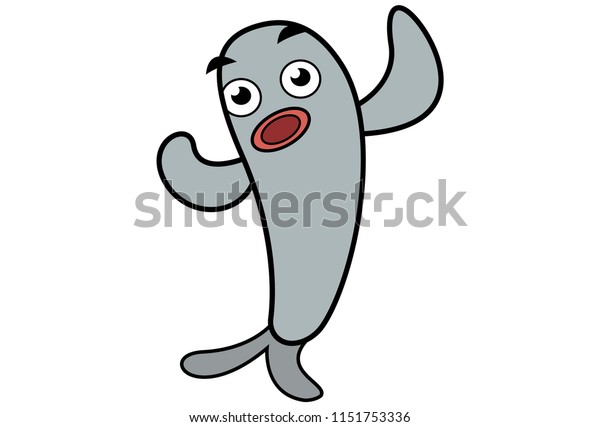 Vector Cartoon Illustration Fish Dancing Isolated Stock Vector (Royalty ...