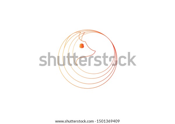 Vector Cartoon Illustration Fox Circle Logo Stock Vector (Royalty Free ...