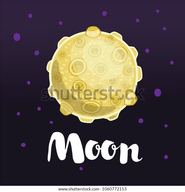 Vector Cartoon Illustration Full Moon Isolated Stock Vector (Royalty ...