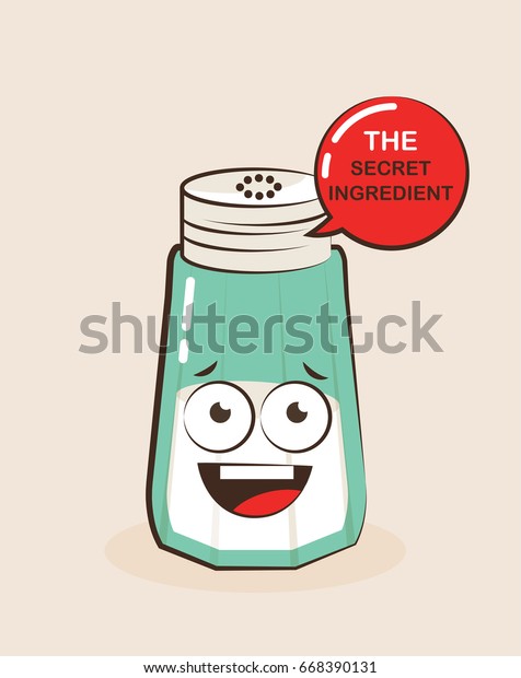 Vector Cartoon Illustration Funny Salt Character Stock Vector (Royalty ...