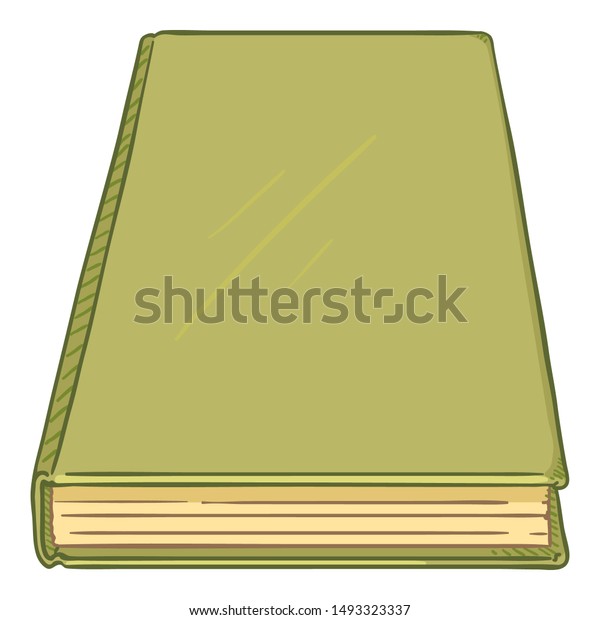 Vector Cartoon Illustration Green Hardcover Book Stock Vector (Royalty ...