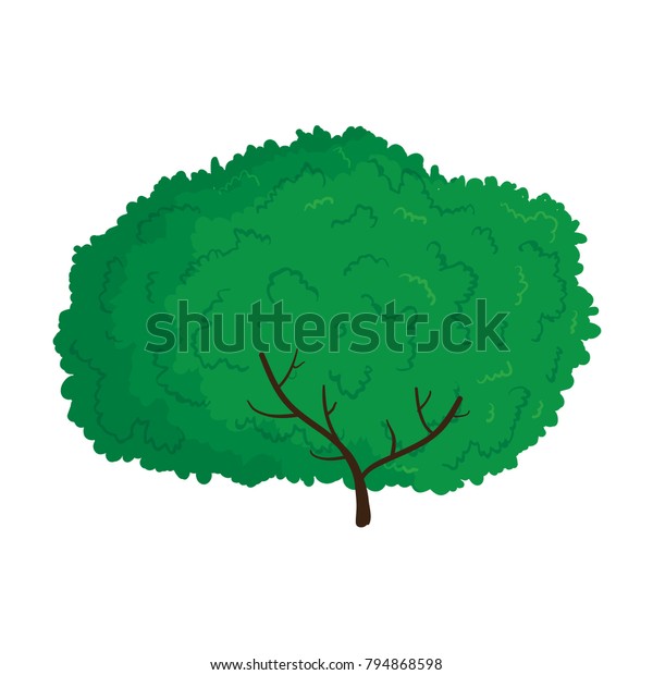 Vector Cartoon Illustration Green Tree Isolated Stock Vector (Royalty ...