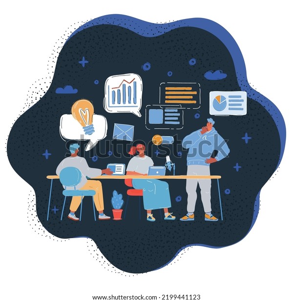 Vector Cartoon Illustration Group Business People Stock Vector (Royalty ...