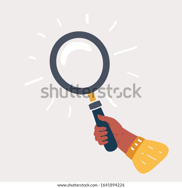 Vector Cartoon Illustration Hand Holding Magnifying 库存矢量图（免版税）1641894226