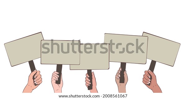 Vector Cartoon Illustration Hands Holding Plate Stock Vector (Royalty ...