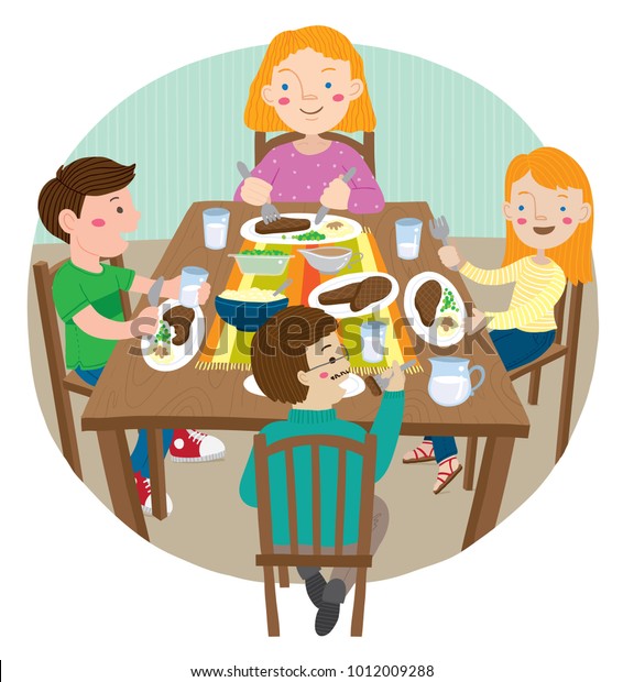 Vector Cartoon Illustration Happy Smiling Caucasian Stock Vector ...