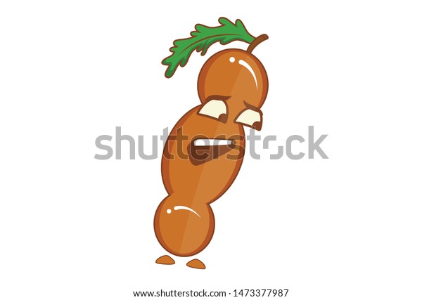 Vector Cartoon Illustration Happy Tamarind Isolated Stock Vector ...