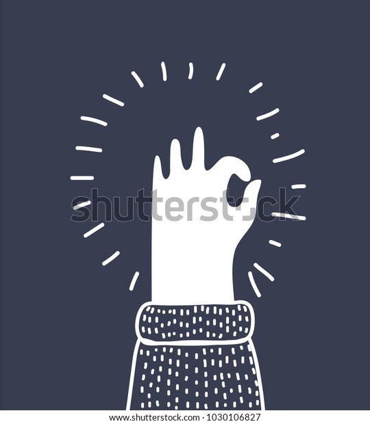 Vector Cartoon Illustration Human Hand Showing Stock Vector (Royalty ...