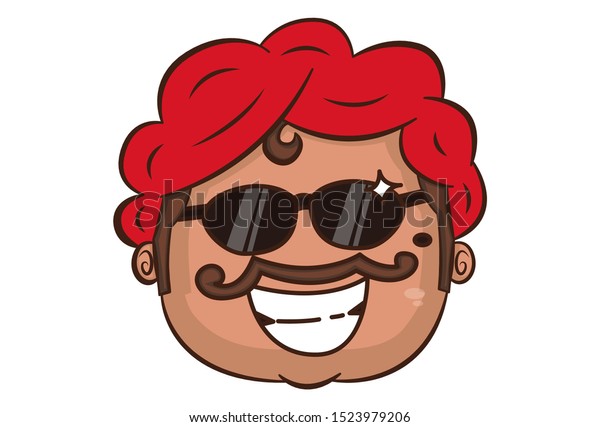 Vector Cartoon Illustration Indian Uncle Wearing Stock Vector (Royalty ...