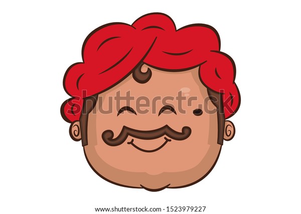 Vector Cartoon Illustration Indian Uncle Smile 库存矢量图（免版税）1523979227 ...