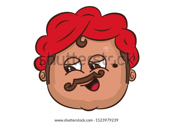 Vector Cartoon Illustration Indian Uncle Face Stock Vector (Royalty ...