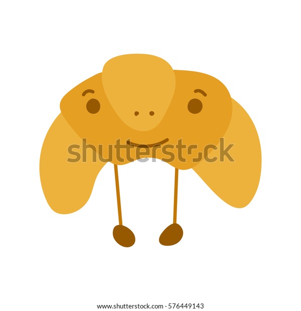 Vector Cartoon Illustration Isolated Croissant Character Stock Vector ...