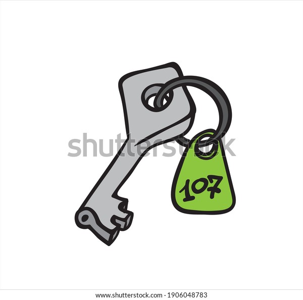 Vector Cartoon Illustration Key Black Outline: เวกเตอร์สต็อก (ปลอดค่า ...