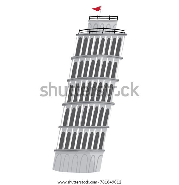 Vector Cartoon Illustration Leaning Tower Stock Vector (Royalty Free ...