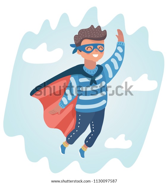 Vector Cartoon Illustration Little Boy Play Stock Vector (Royalty Free ...